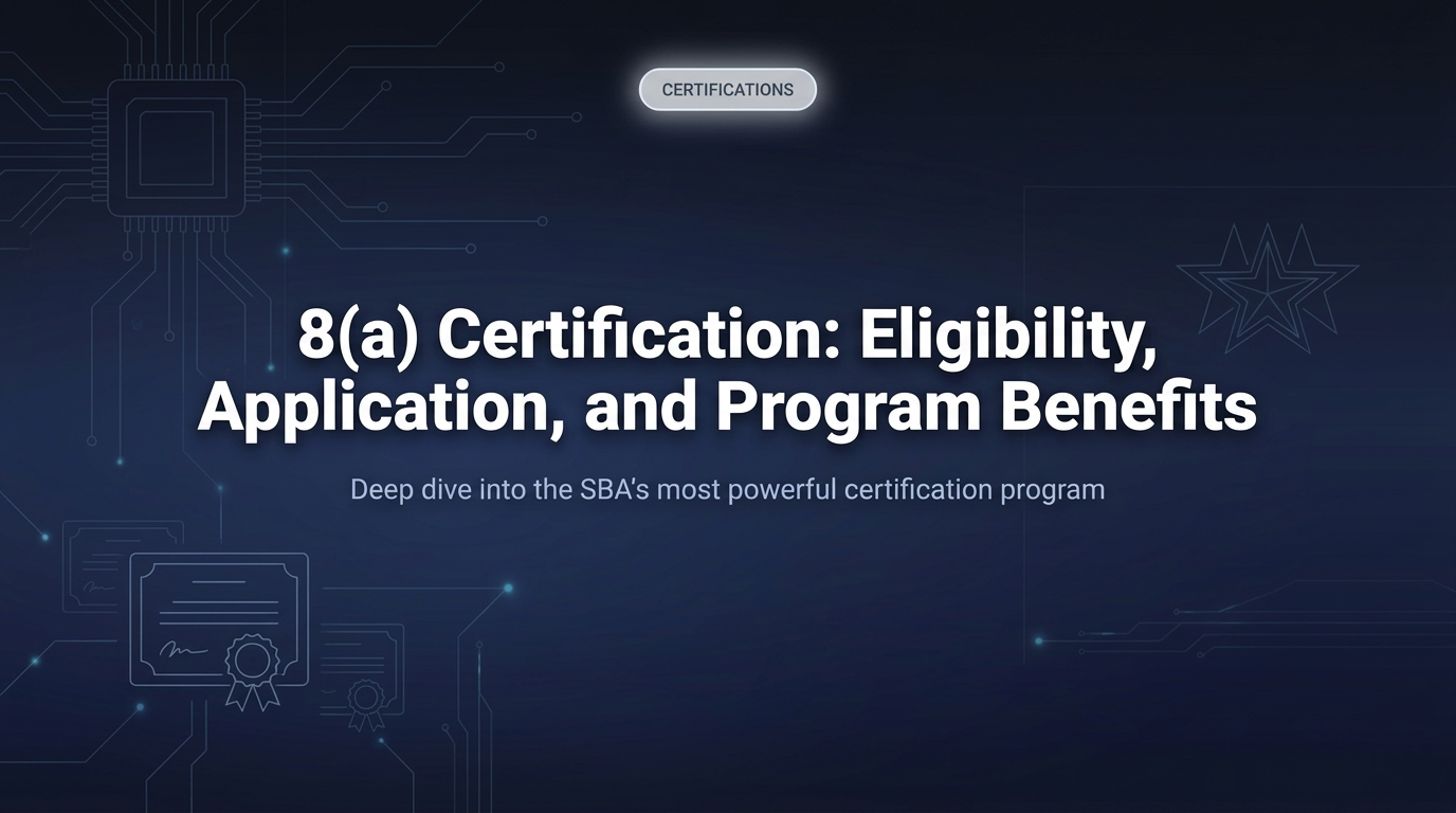 8(a) Certification: Eligibility, Application, and Program Benefits ...